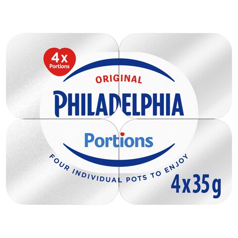 Philadelphia Soft Cream Cheese Original Portions 4 Pack 140G - Tesco ...