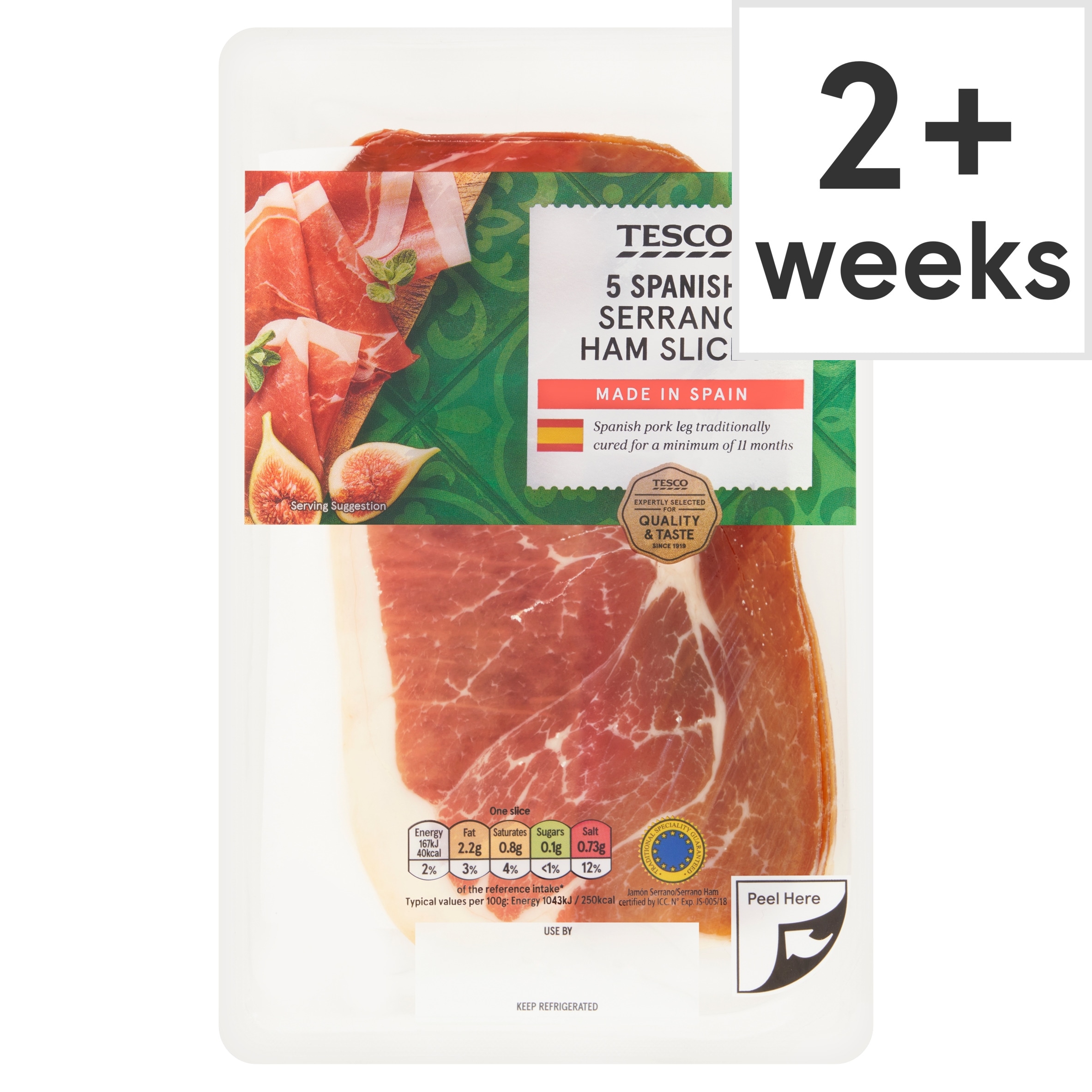 Tesco Spanish Serrano Ham 80G - Tesco Groceries