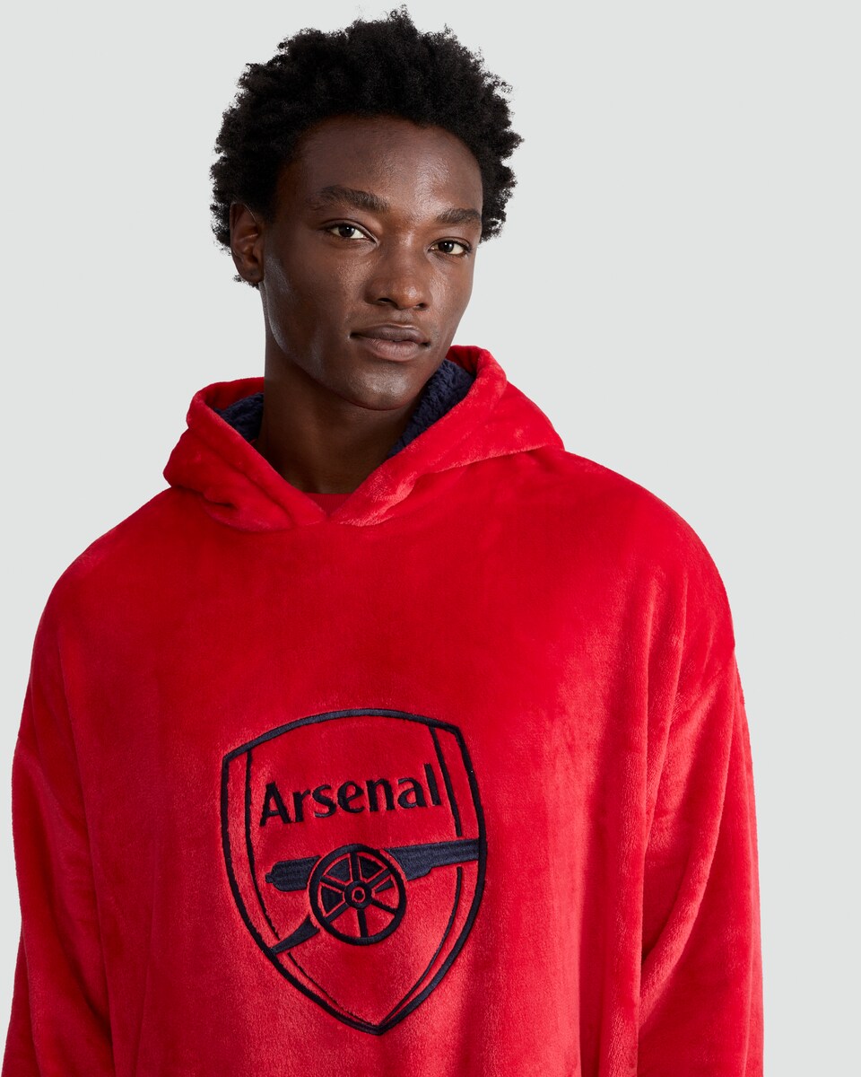 Arsenal Football Club Fleece Pyjama Hoodie in Red - Tesco Groceries