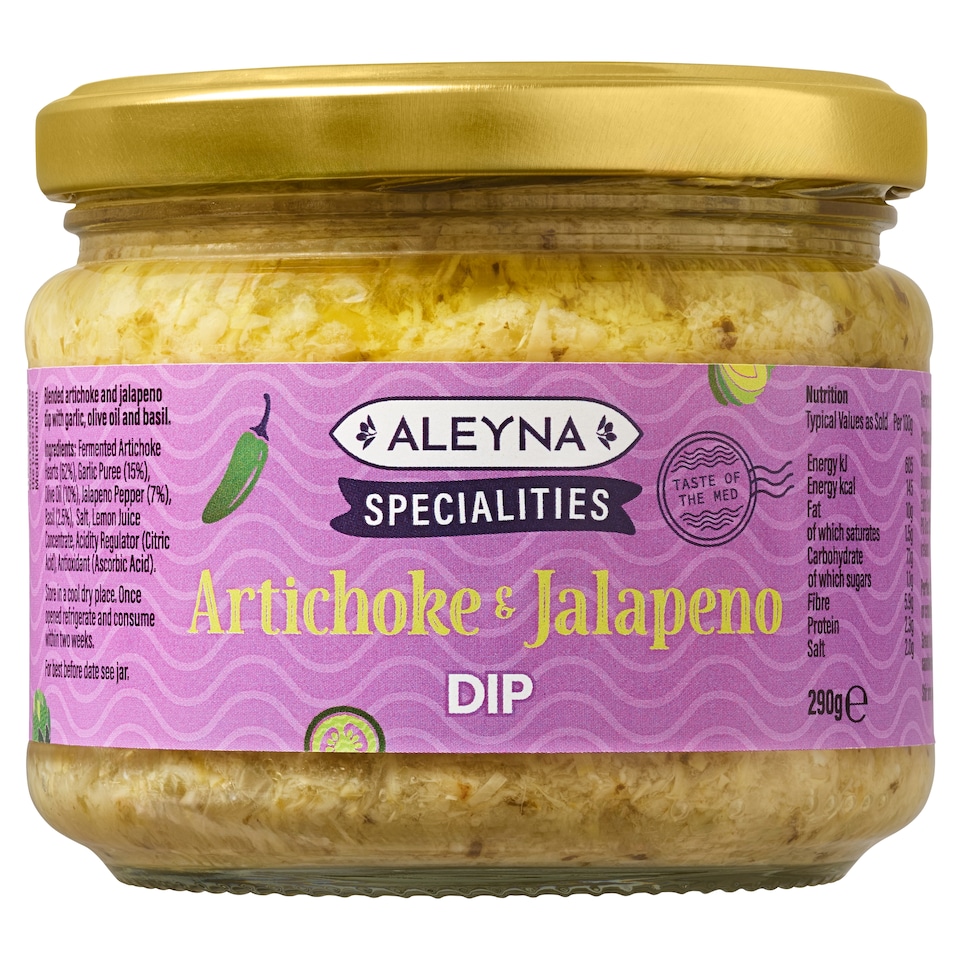 Aleyna Specialities Artichoke and Jalapeno Dip 290g - Tesco Groceries