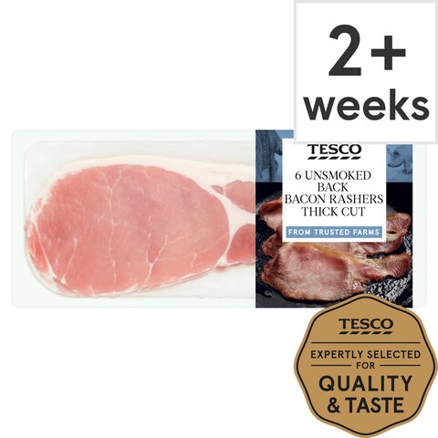 Tesco Unsmoked Thick Cut Back Bacon 300G - Tesco Groceries