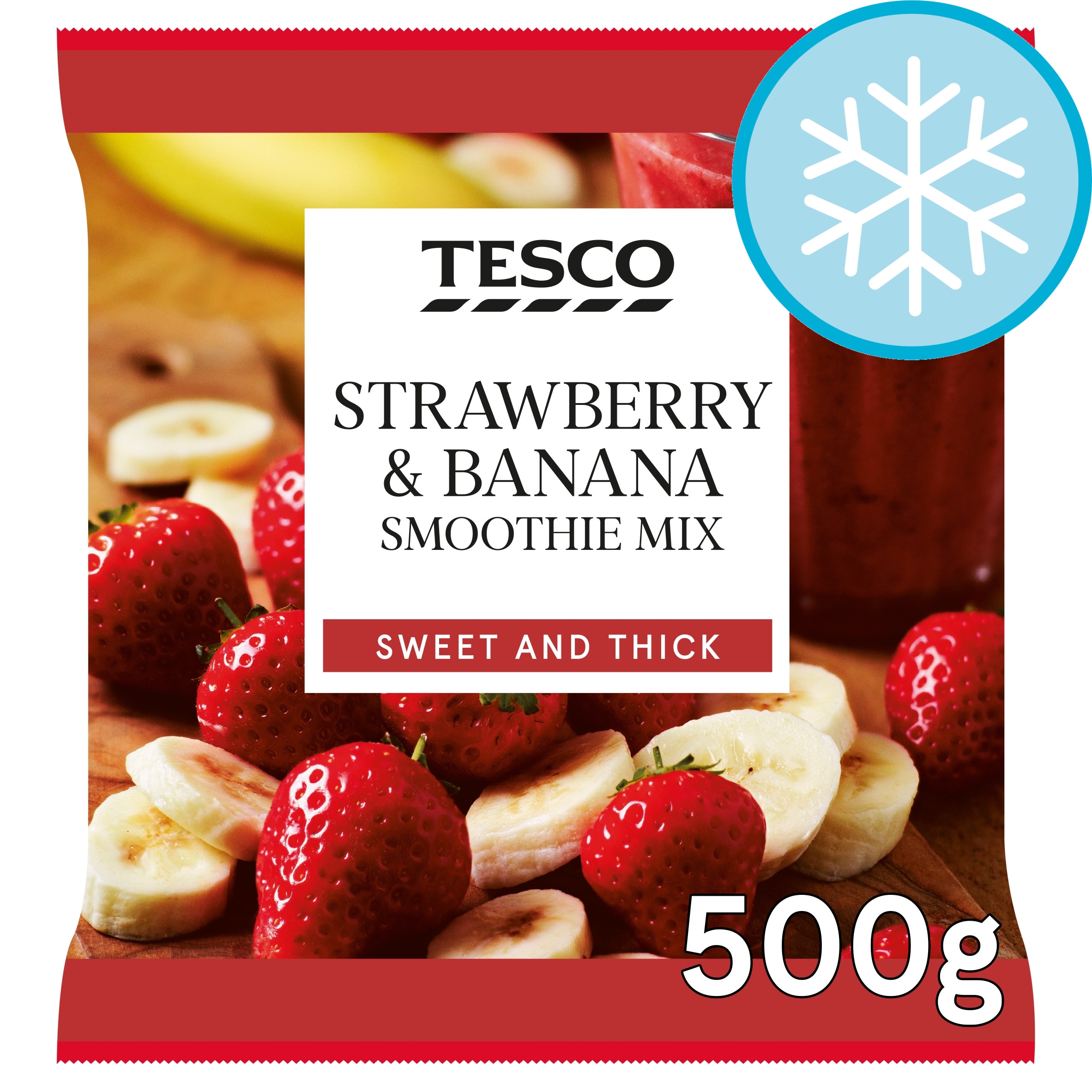 Tesco Frozen Strawberry & Banana Smoothie Mix 500G - Tesco Groceries