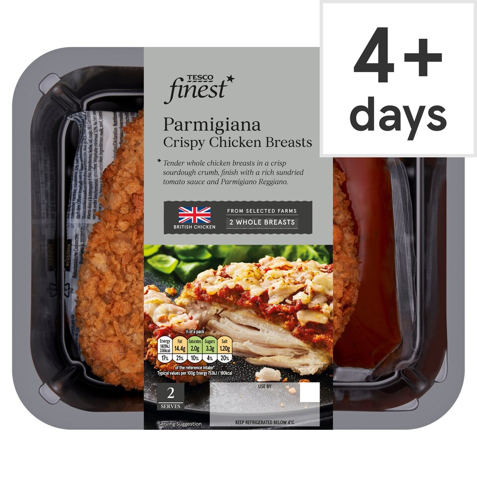 Tesco Finest Parmigiana Crispy Chicken Breasts 395g - Tesco Groceries
