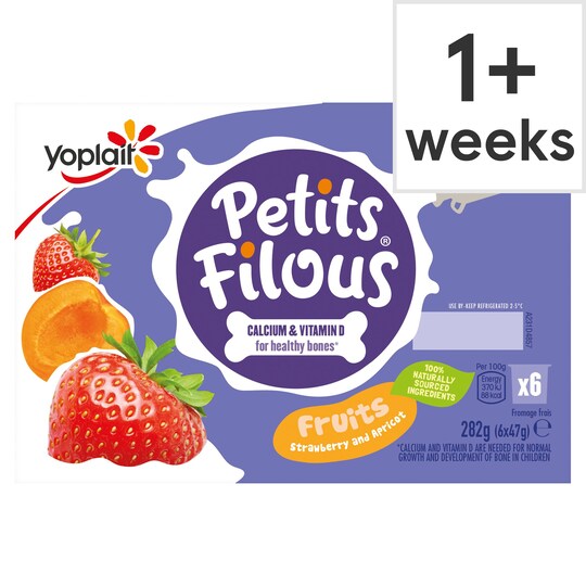 Petits Filous Apricot & Strawberry Fromage Frais 6X47g - Tesco Groceries