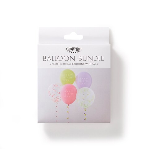 Ginger Ray Ombre 5 Pack 'Happy Birthday' Balloons - Tesco Groceries