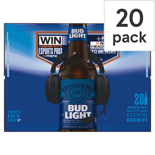 Bud Light Beer 20X300ml - Tesco Groceries