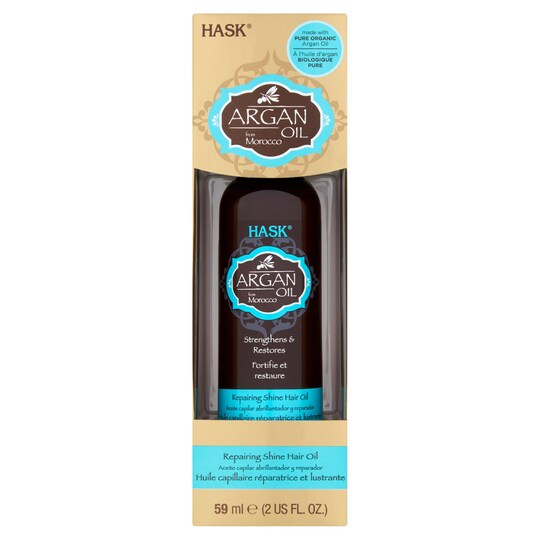 Hask Pure Organic Argan Repairing Shine Hair Oil 59Ml - Tesco Groceries
