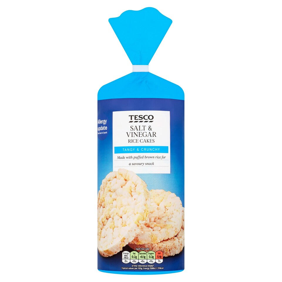 Tesco Salt And Vinegar Rice Cakes 128G - Tesco Groceries
