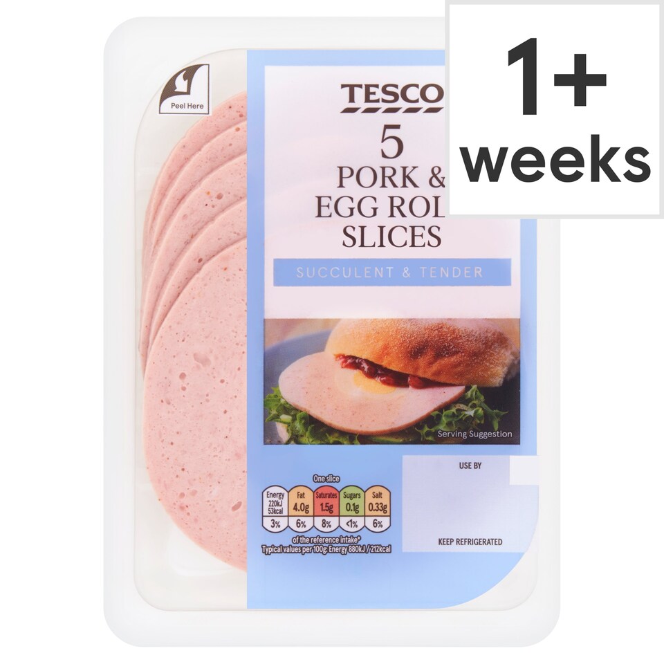 Tesco 5 Pork & Egg Roll Slices 125g - Tesco Groceries