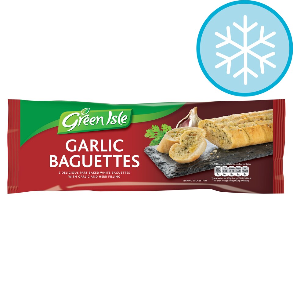 Green Isle 2 Garlic Baguettes 340G - Tesco Groceries