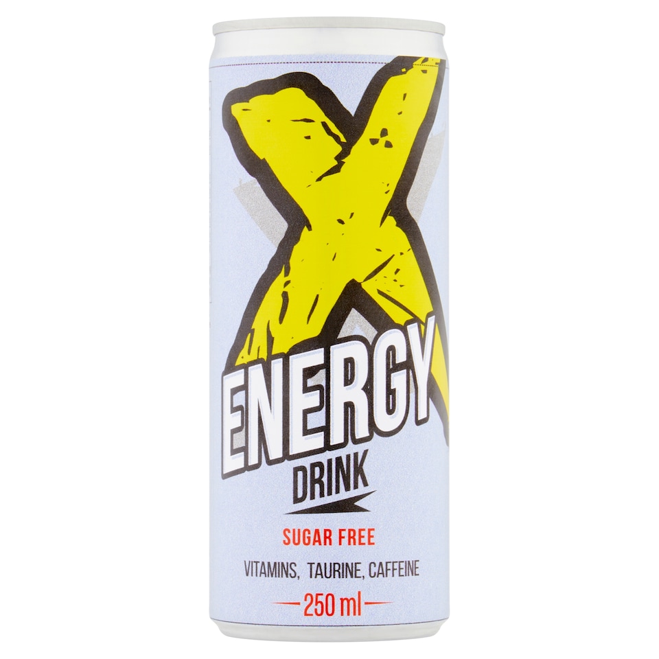 X Energy drink Sugarfree can 250 ml - Tesco Groceries