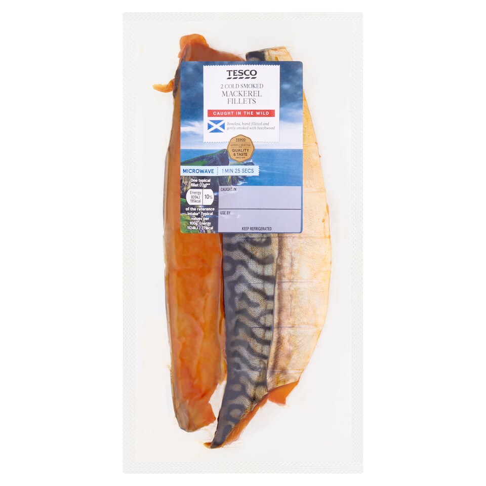 Tesco Boneless Cold Smoked Mackerel Fillets 160G - Tesco Groceries