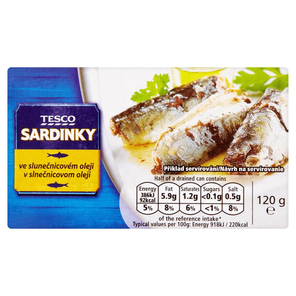 Tesco Sardinky ve slune&nicovém oleji 120g - Tesco Groceries
