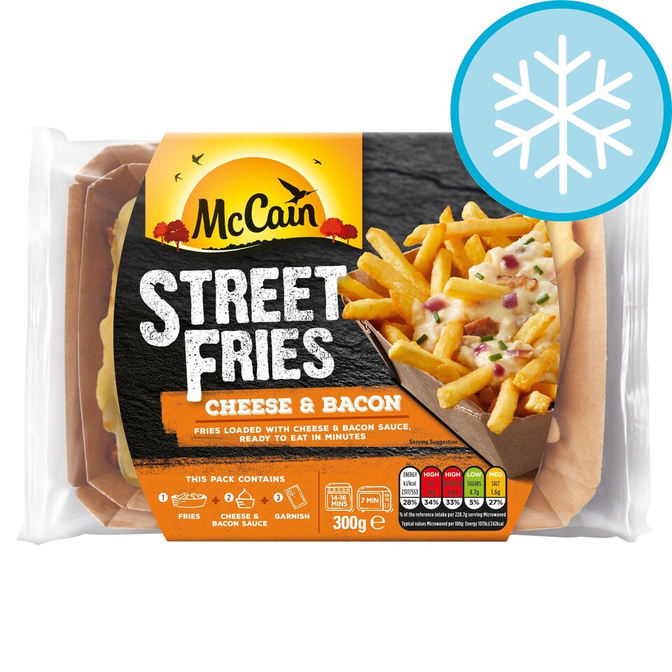 McCain Street Fries Cheese & Bacon 300G - Tesco Groceries