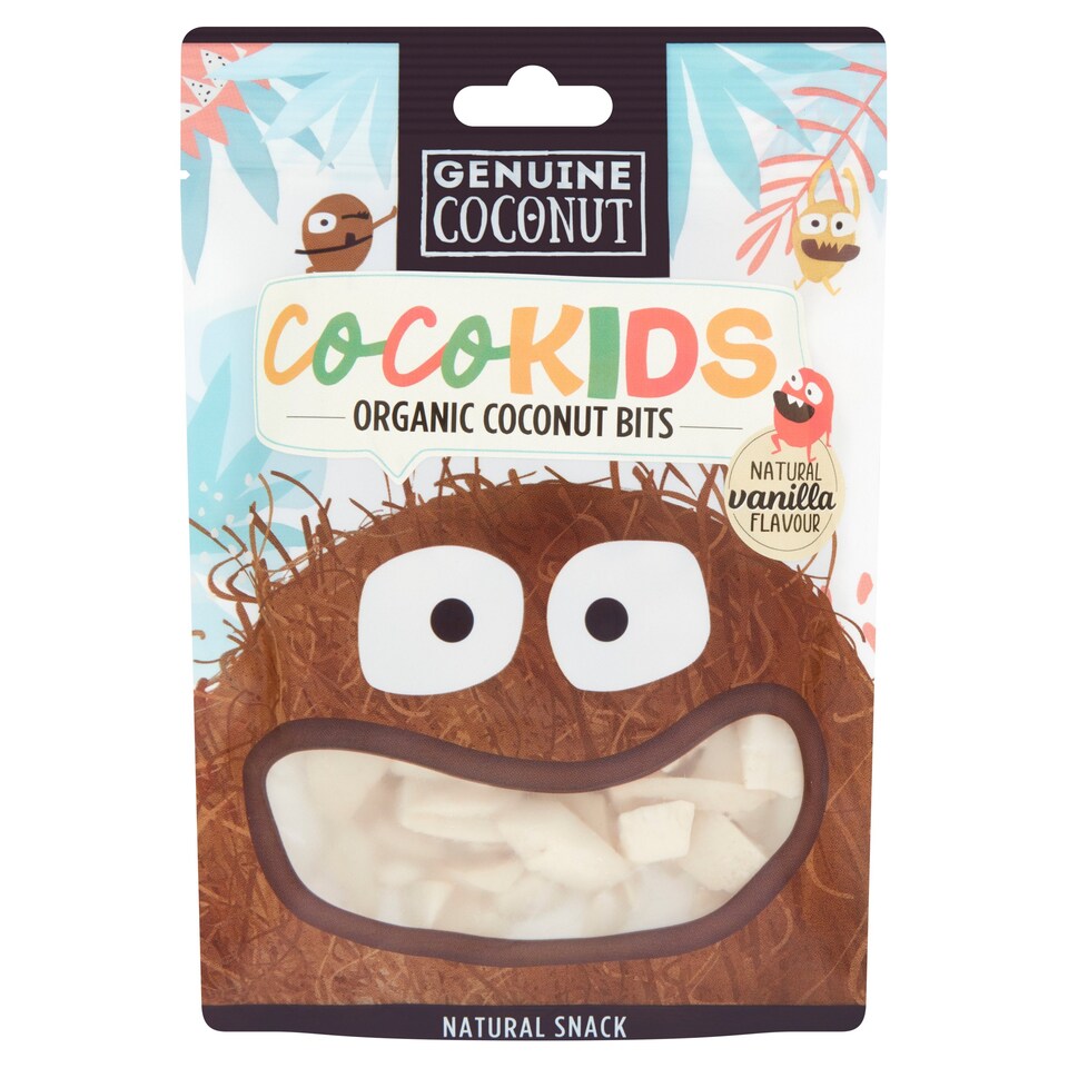 Genuine Coconut Cocokids Coconut Bits Vanilla 56G - Tesco Groceries