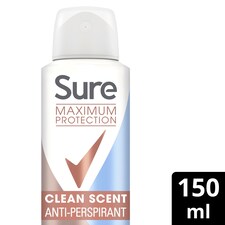 Sure Maximum Protection Clean Scent Antiperspirant 150Ml - Tesco Groceries