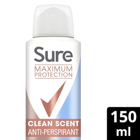 Sure Maximum Protection Clean Scent Antiperspirant 150Ml - Tesco Groceries