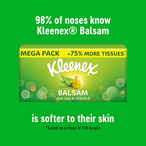Kleenex Balsam Tissues MEGA Box 75% more tissues 112 Sheets - Tesco ...