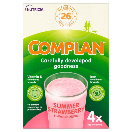 Complan Nutritional Drink Strawberry 4X55g - Tesco Groceries