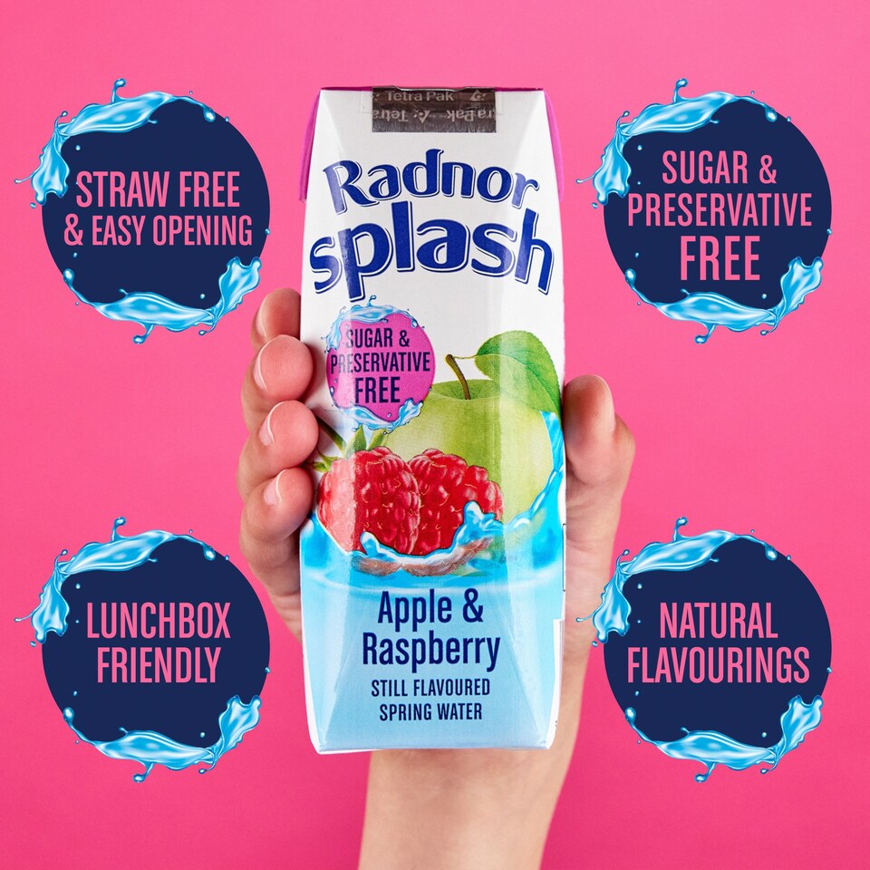 Radnor Splash Apple & Raspberry 3 X 250Ml - Tesco Groceries