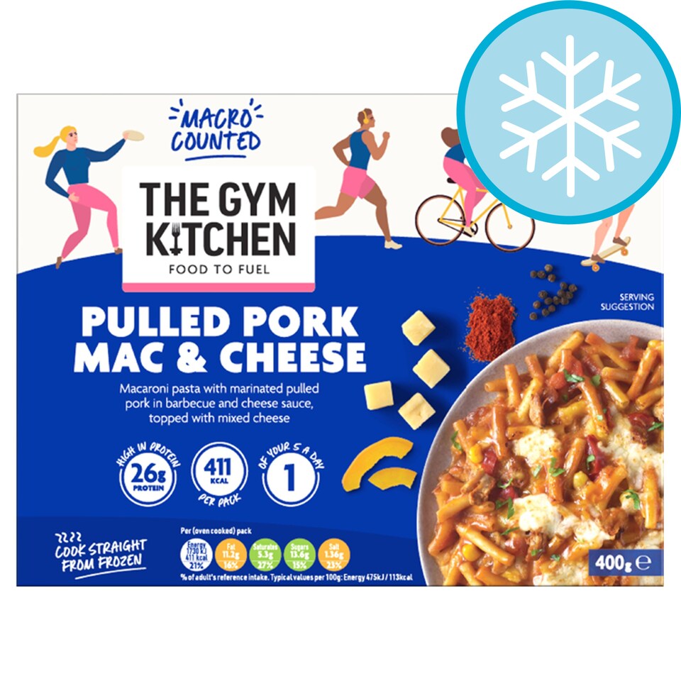 The Gym Kitchen Pulled Pork Mac & Cheese 400g - Tesco Groceries