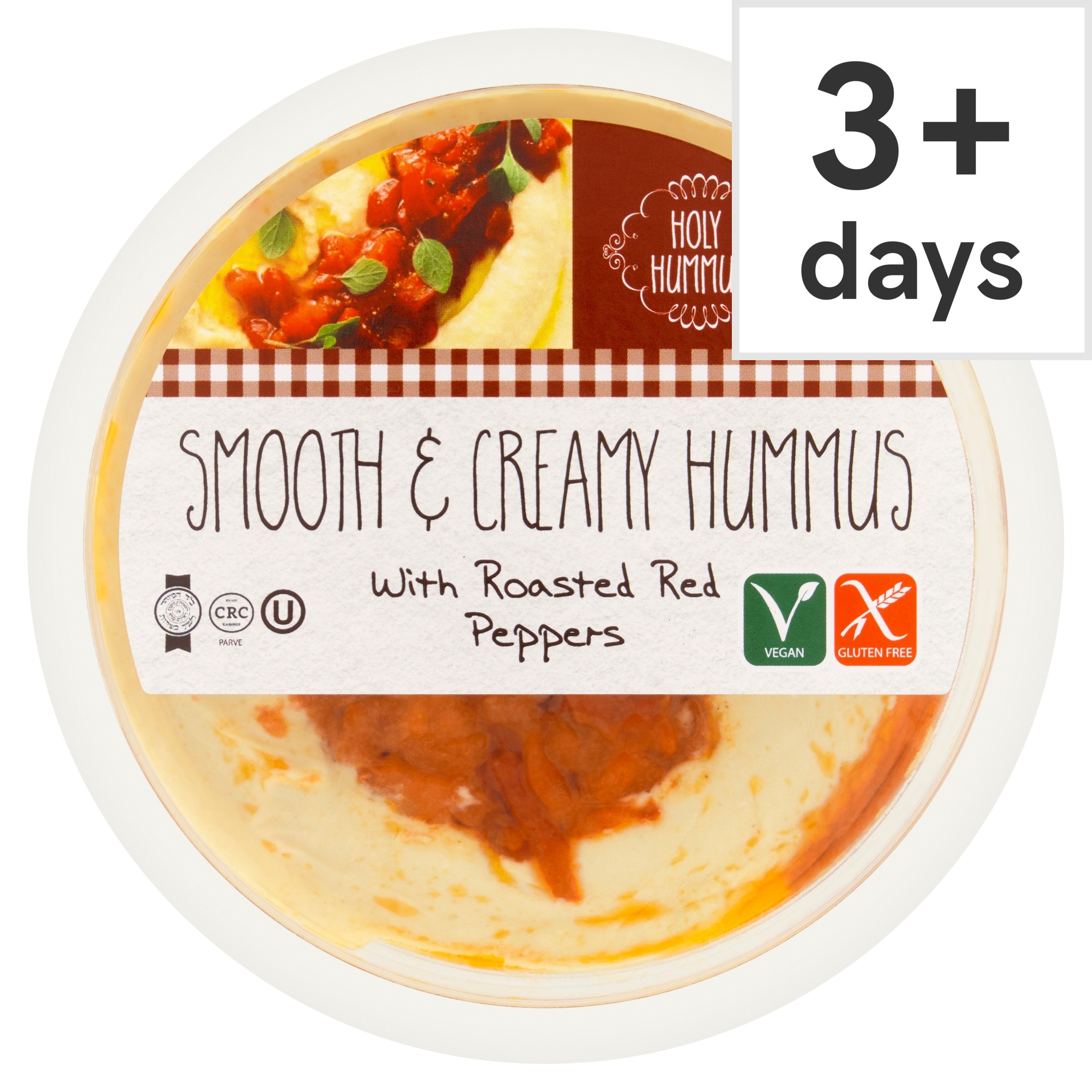 Holy Hummus Smooth & Creamy with Roasted Red Peppers 170g - Tesco Groceries
