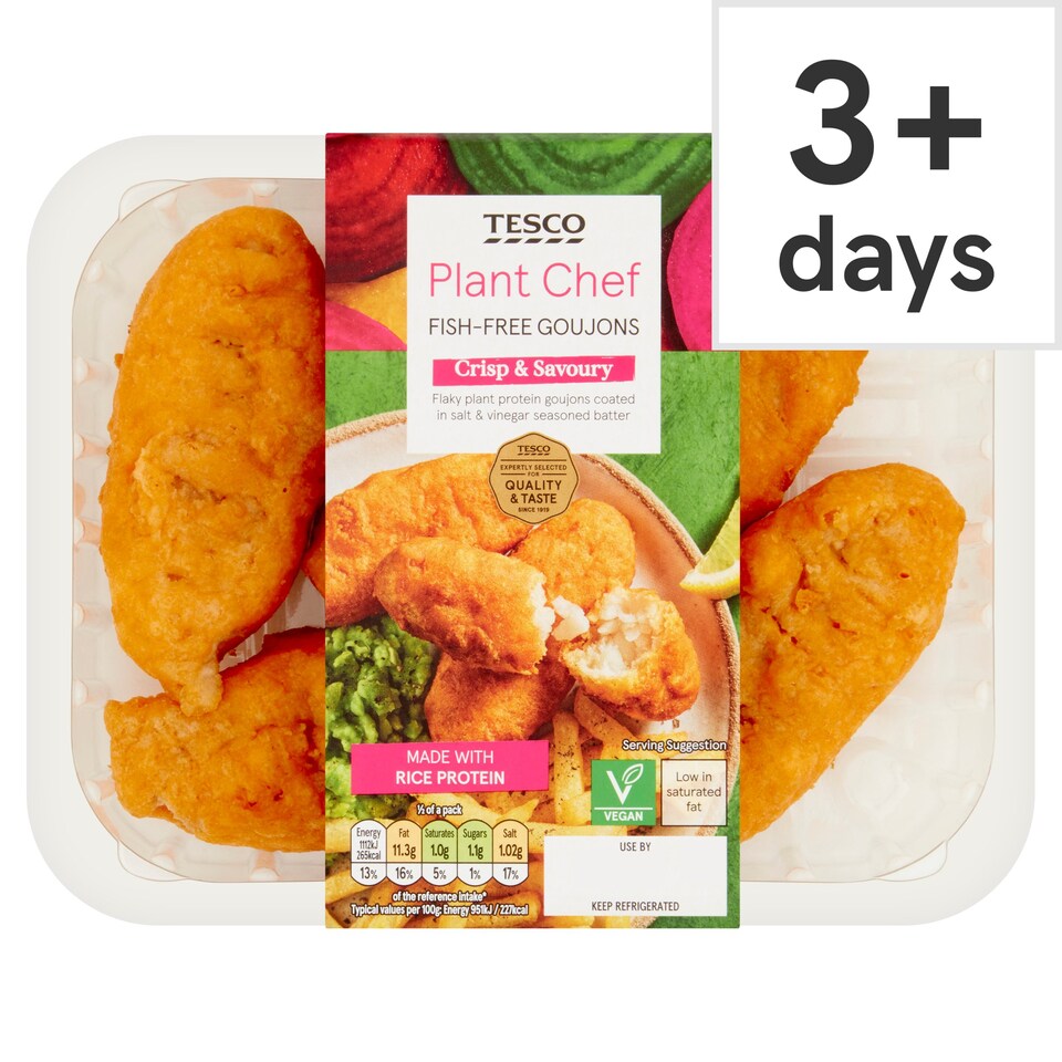TESCO PLANT CHEF FISH-FREE GOUJONS 250G - Tesco Groceries