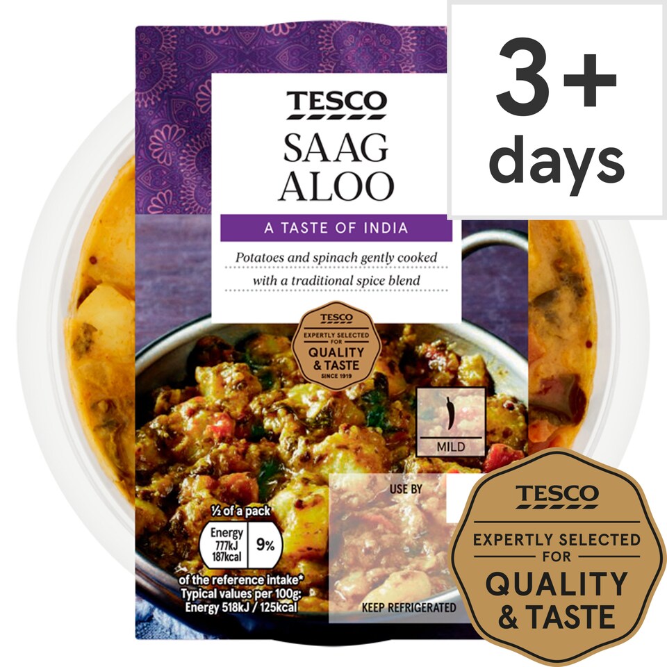 Tesco Indian Saag Aloo 300G - Tesco Groceries