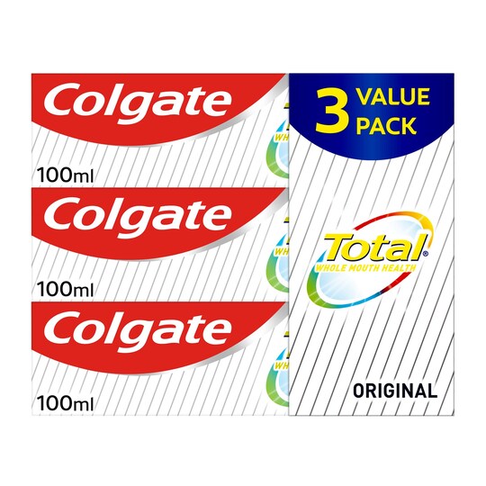 Colgate Total Original Toothpaste Value Pack 3 X 100Ml - Tesco Groceries