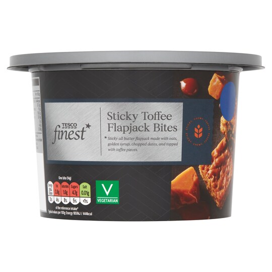 Tesco Finest Sticky Toffee Flapjack Bites 266g Tesco Groceries