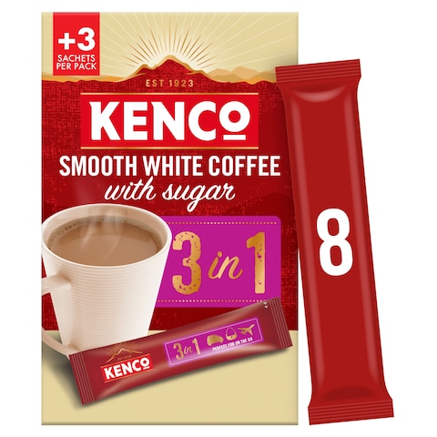 Kenco 3 in 1 Smooth White Instant Coffee Sachets 8 X 12.6g - Tesco ...