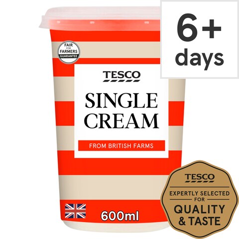 Tesco British Single Cream 600Ml - Tesco Groceries