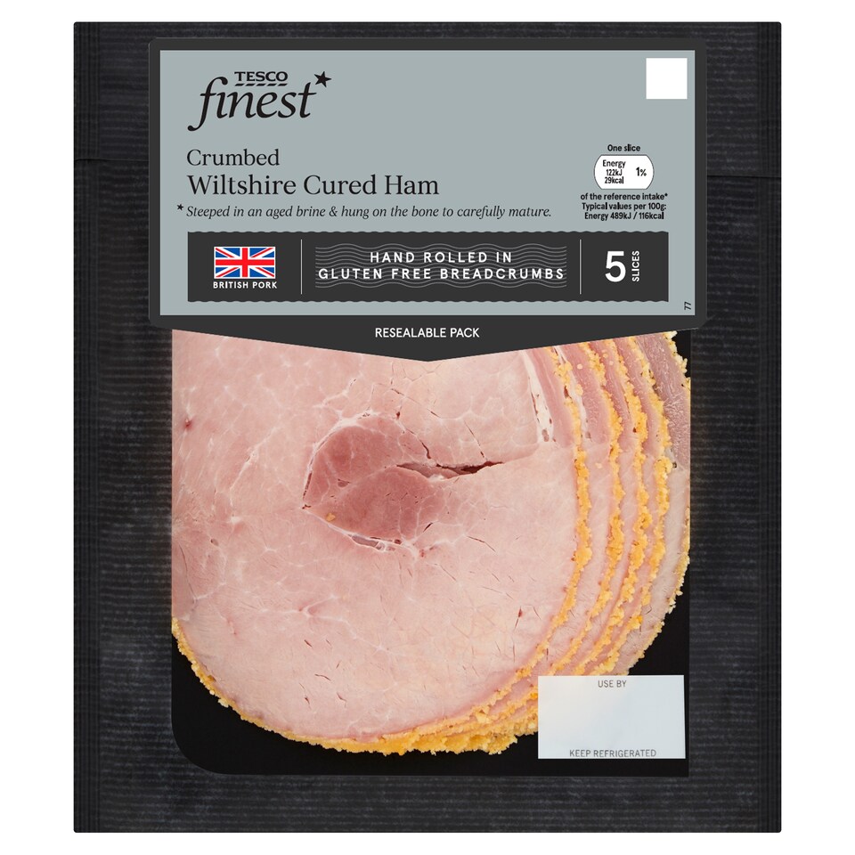 Tesco Finest Wiltshire Crumbed Ham 125G - Tesco Groceries