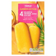 Tesco Valencia Orange Juice Ice Lollies 4x73ml - Tesco Groceries
