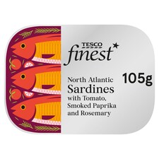 Tesco Finest Sardines In Paprika & Tomato Sauce 105G - Tesco Groceries
