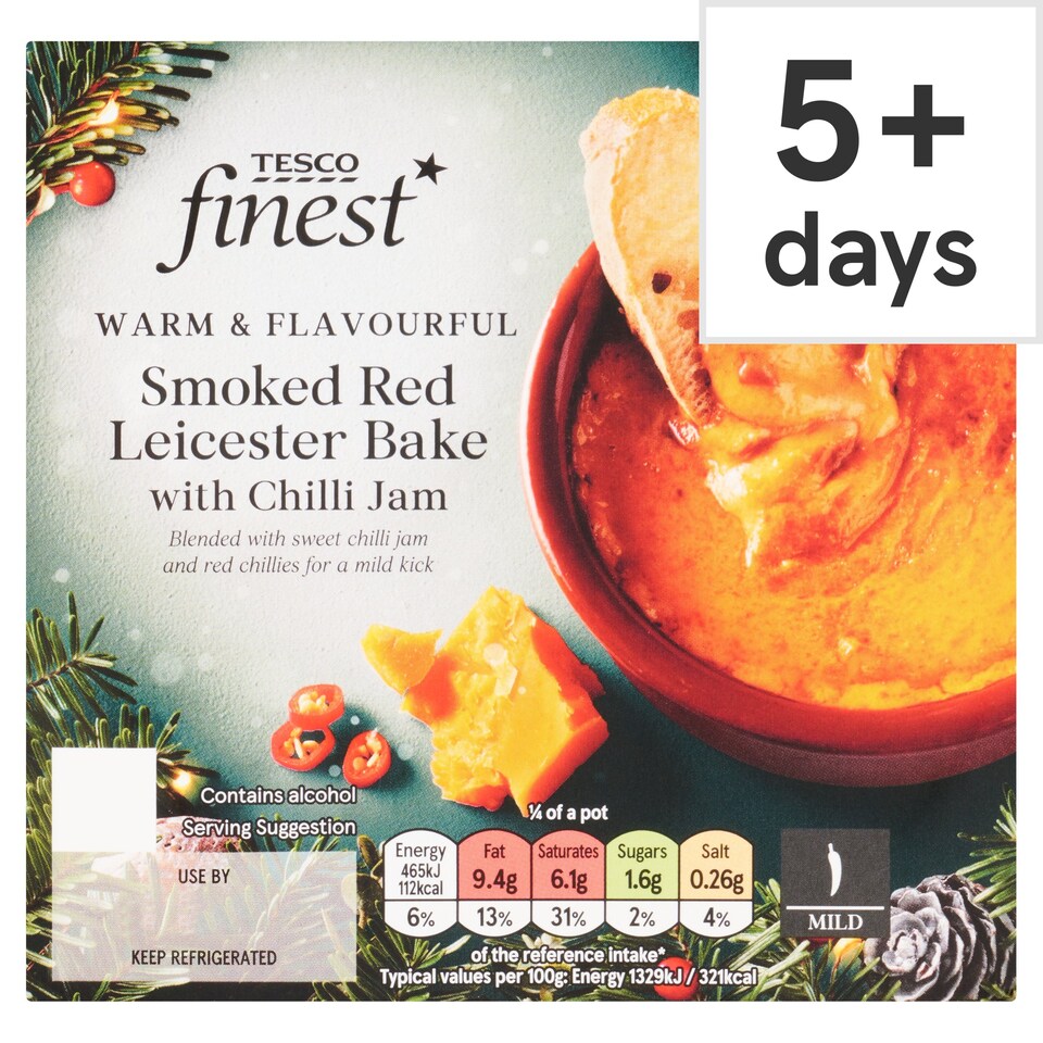 Tesco Finest Smoked Red Leicester Bake with Chilli Jam 150g - Tesco ...