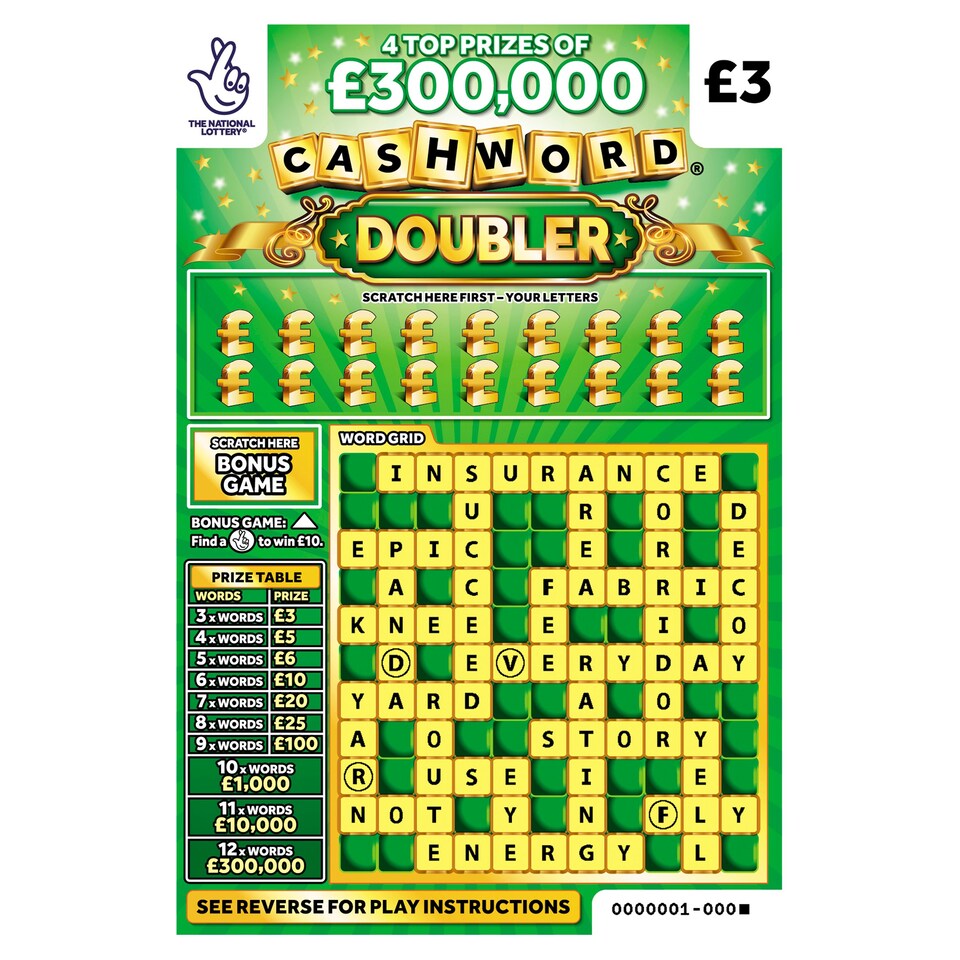 Cashword Doubler Scratchcard - Tesco Groceries