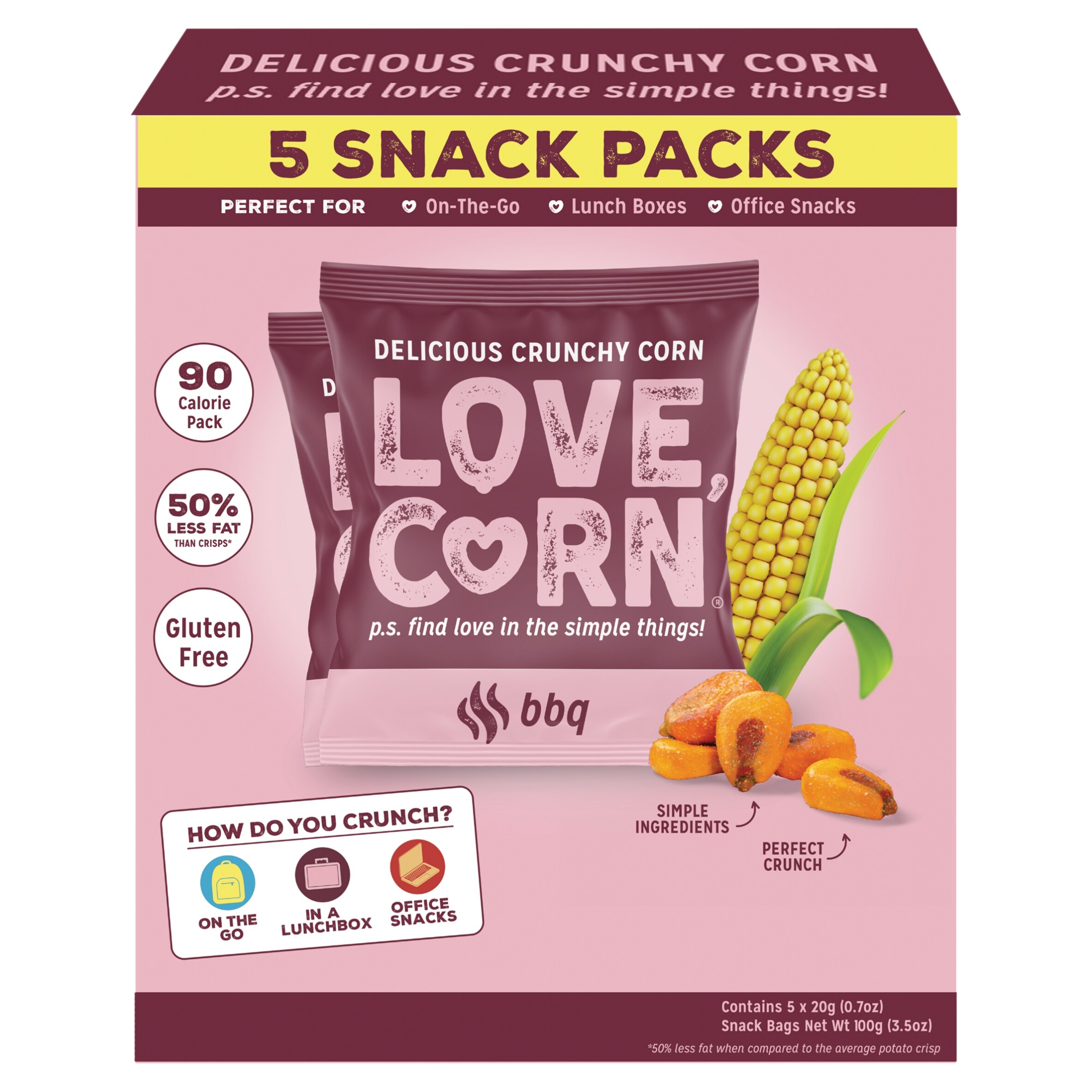 LOVE CORN BBQ Multipack 20g x 5 - Tesco Groceries