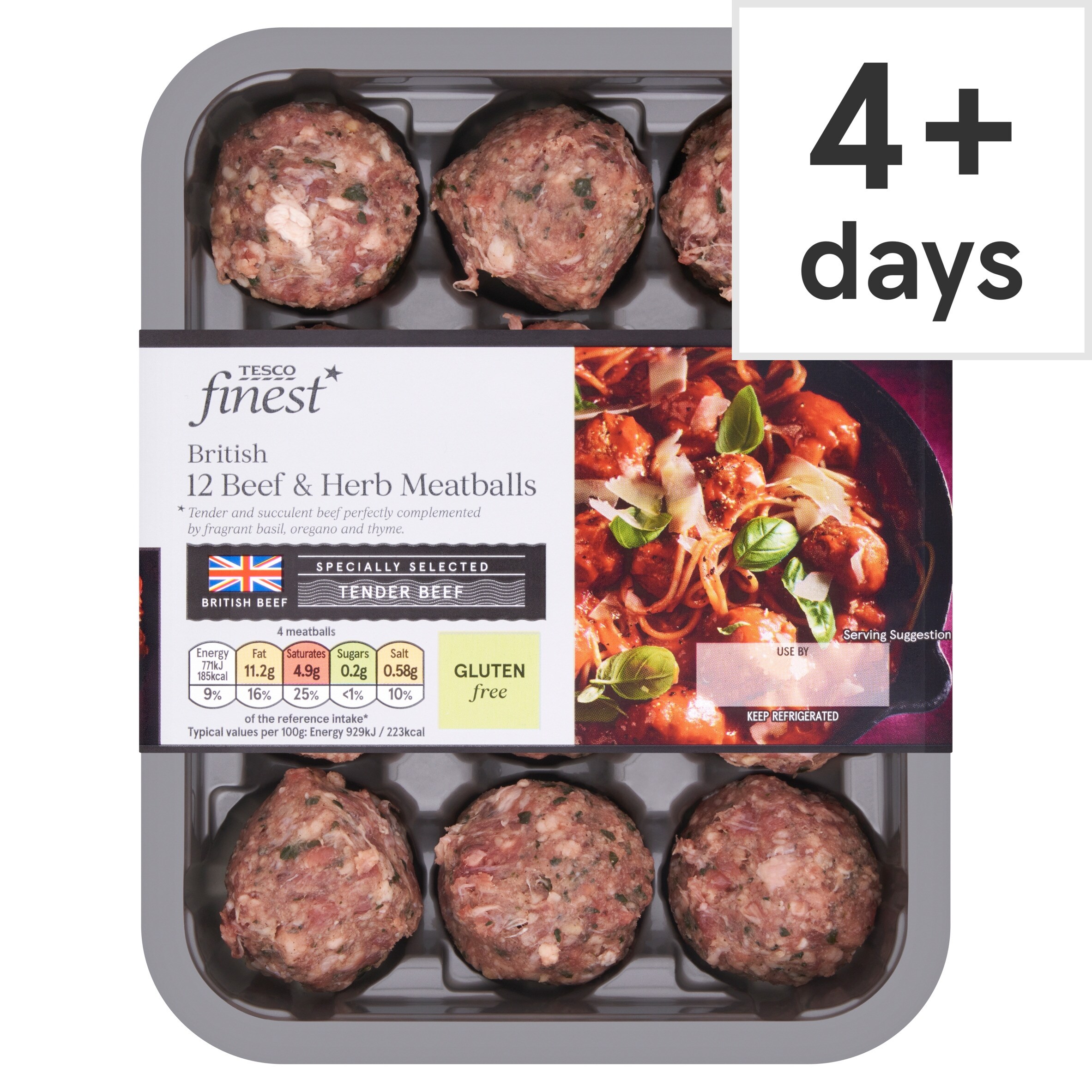 Tesco Finest 12 Beef & Herb Meatballs 336G - Tesco Groceries