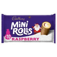 Cadbury Mini Rolls Raspberry 10 Pack - Tesco Groceries