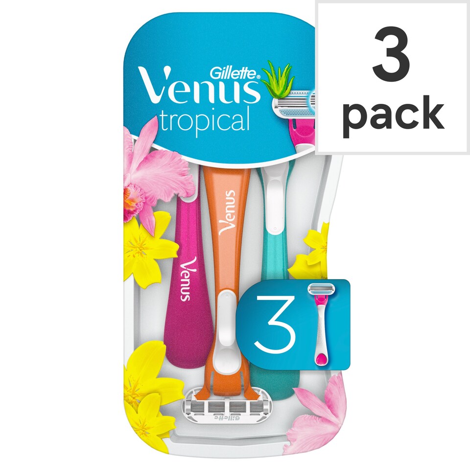 Gillette Venus Tropical Women's Disposable Razors 3 Pack - Tesco Groceries