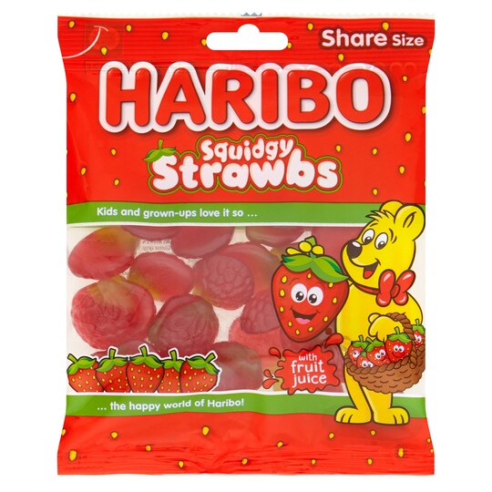 Haribo Squidgy Strawbs 140G (R) - Tesco Groceries