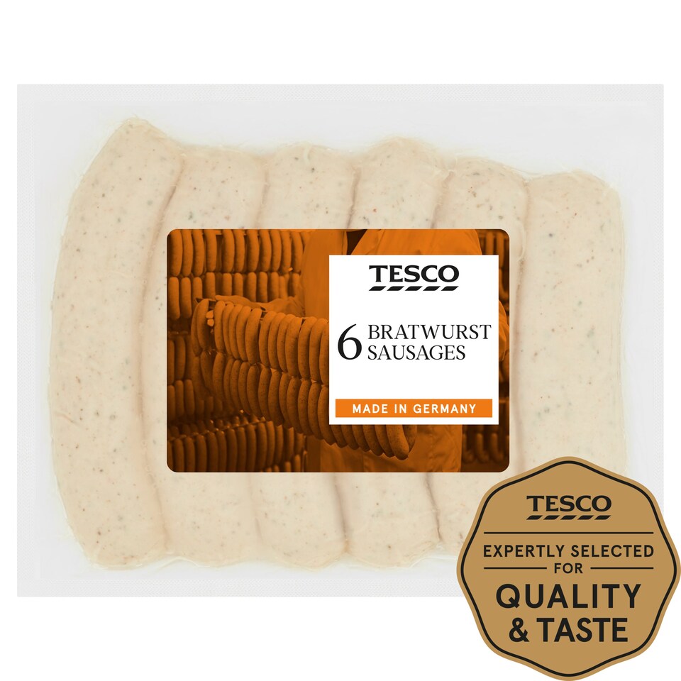 Tesco 6 Bratwurst Sausages 540G - Tesco Groceries