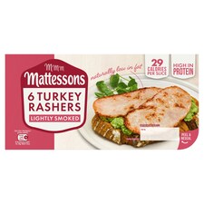Mattessons 6 Turkey Rashers Lightly Smoked 150g - Tesco Groceries