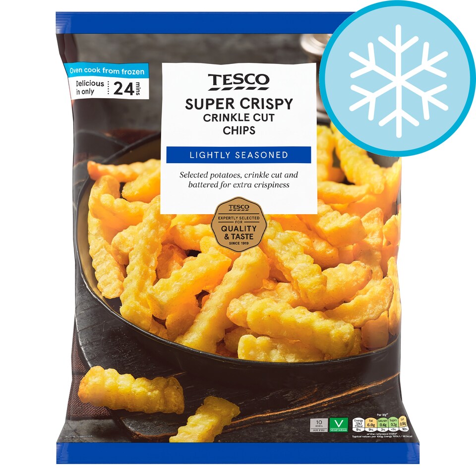 Tesco Super Crispy Crinkle Cut Chips 900g - Tesco Groceries