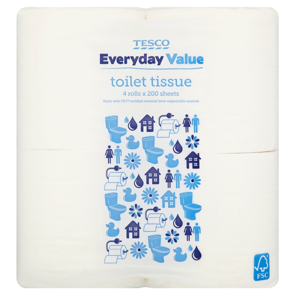 Tesco Everyday Value Toilet Tissue 4 Roll - Tesco Groceries