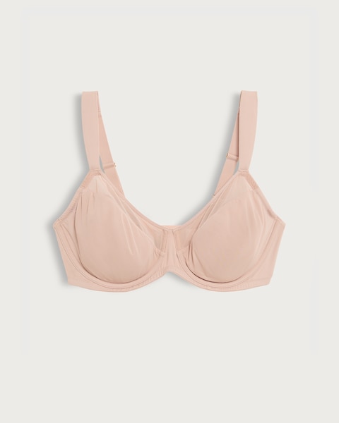 F&F Fuller Bust Mesh Panel Underwired Full Cup Bra in Pink - Tesco ...