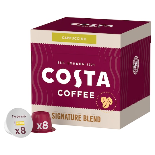 Costa Coffee Cappuccino Signature Blend 16 Pods 146.4G - Tesco Groceries