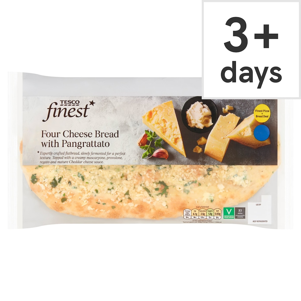 Tesco Finest Four Cheese Bread With Pangratatto 245G - Tesco Groceries