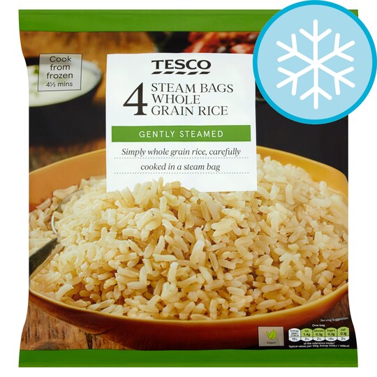 Tesco 4 Steam Bags Whole Grain Rice 4 X 150G - Tesco Groceries